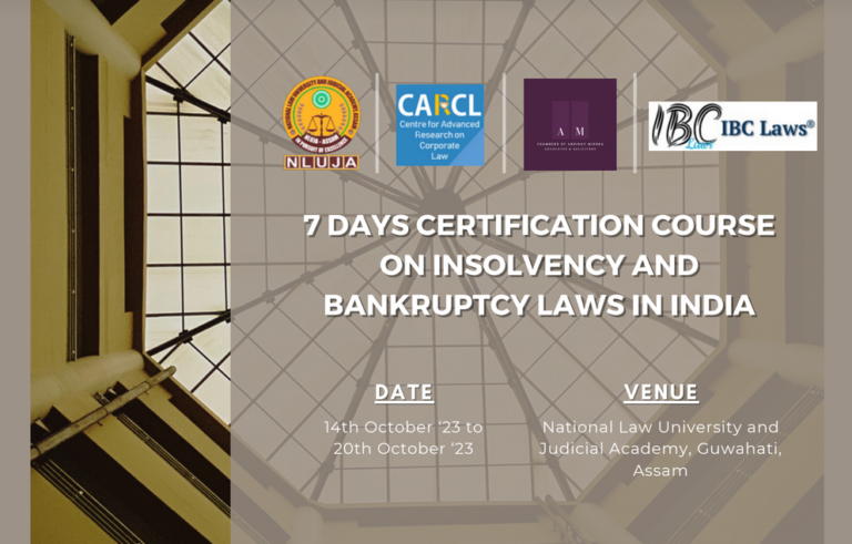 CALRCL NLU Assam || 7 Days Certification Course on Insolvency and Bankruptcy Laws in India ...